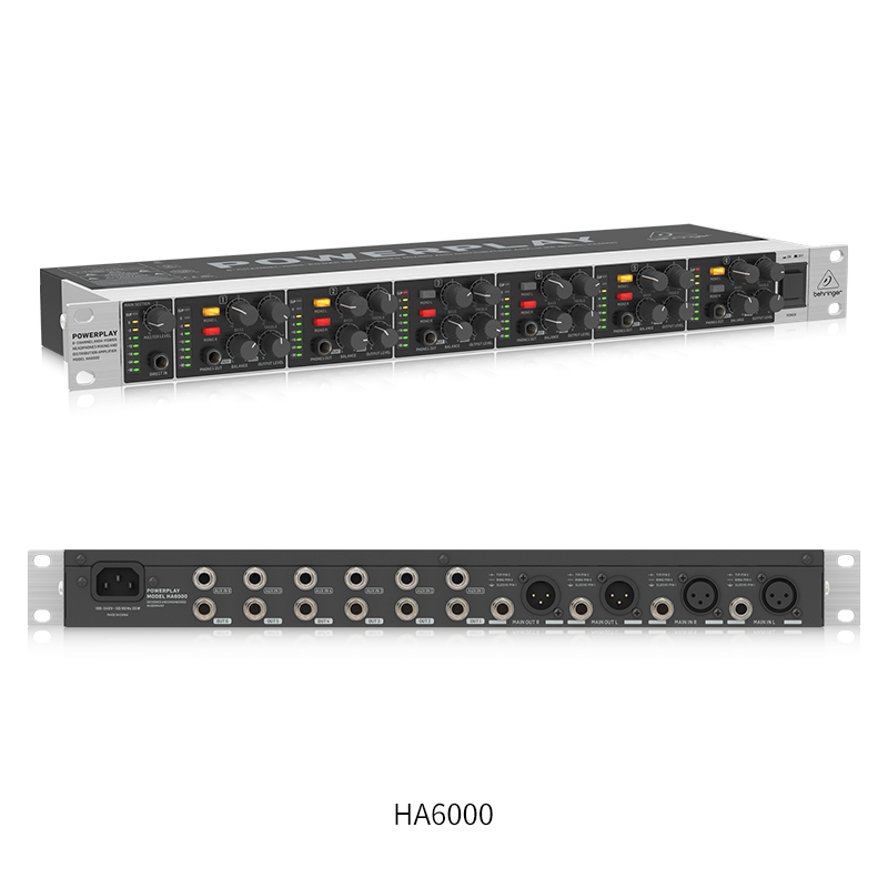 Behringer - HA6000 Mixing & Distribution Amplifier 6通道功率分配放大器 (匠人工作室APCO)
